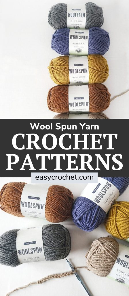 7 Free Crochet Patterns using WoolSpun Yarn - Easy Crochet Patterns