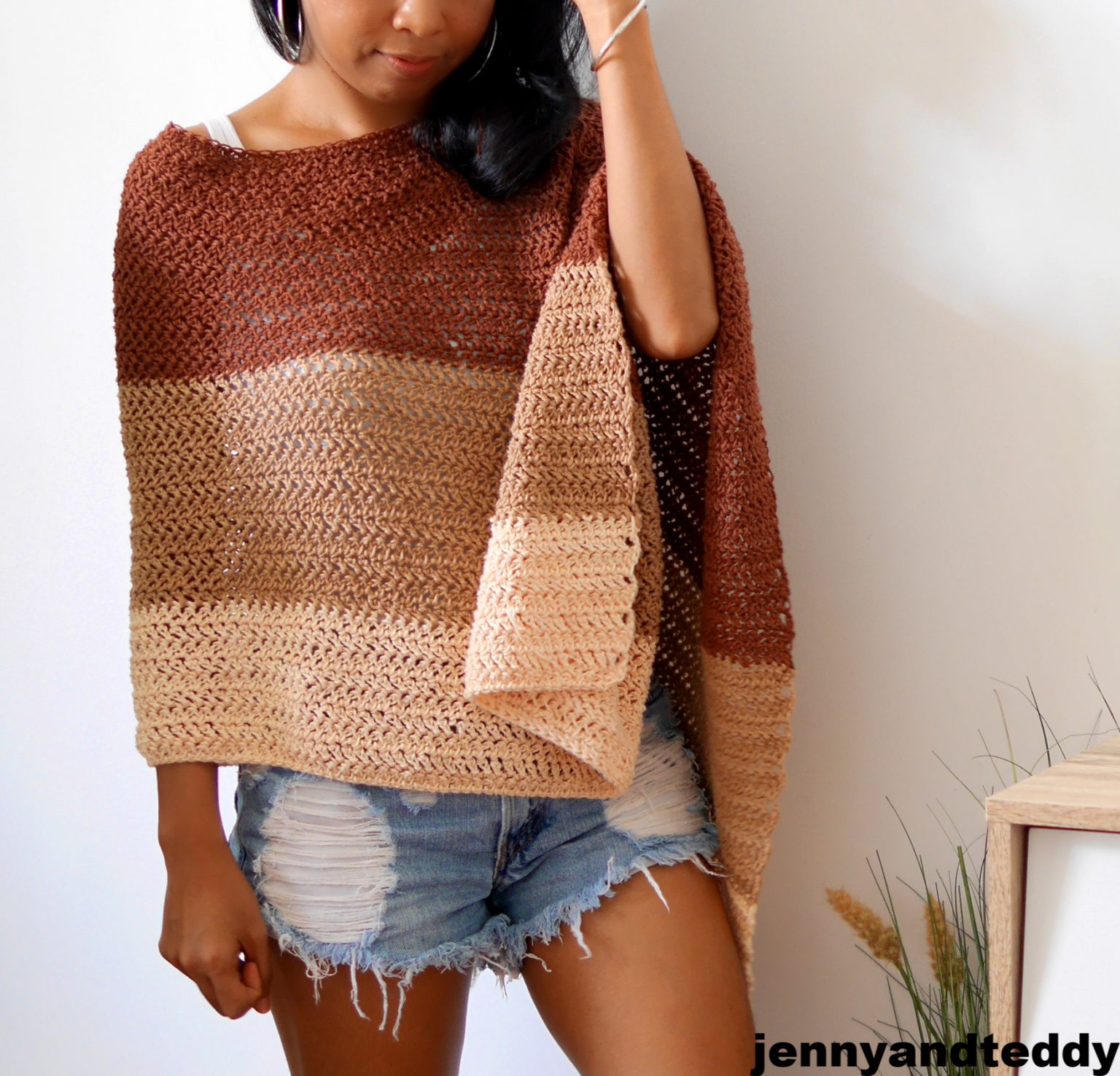 Cookie and Cream Poncho Wrap Pattern - Easy Crochet Patterns