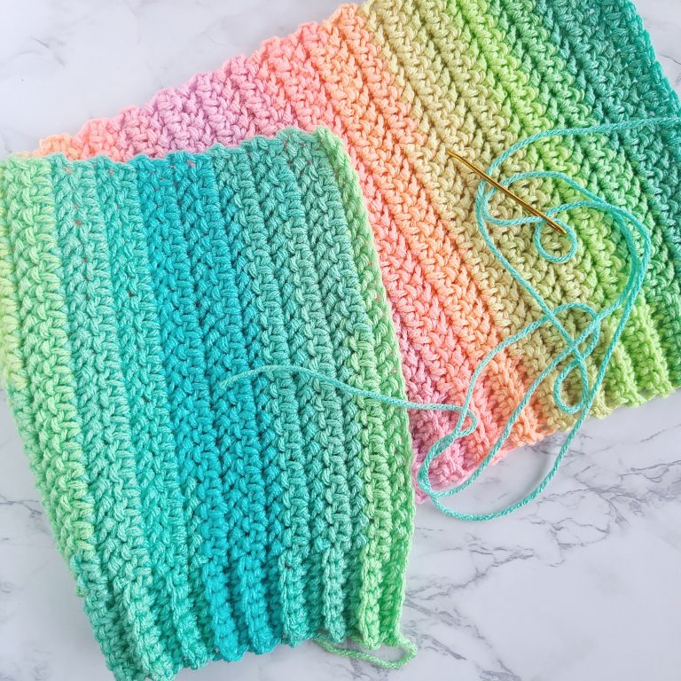 Neon Rainbow Striped Crochet Hat - Easy Crochet Patterns